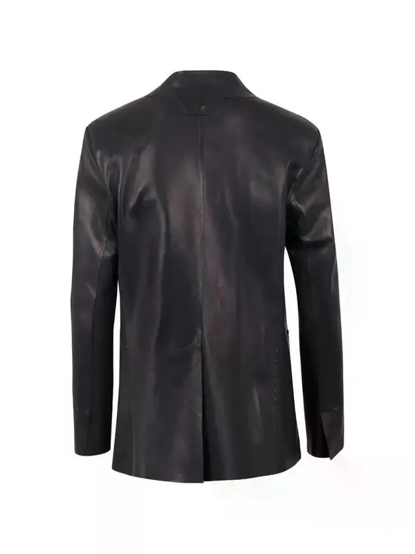 SALVATORE SANTORO Notched Lapel Leather Jacket