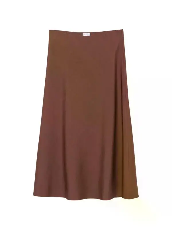 Brunello Cucinelli A-line Midi Skirt - Brown