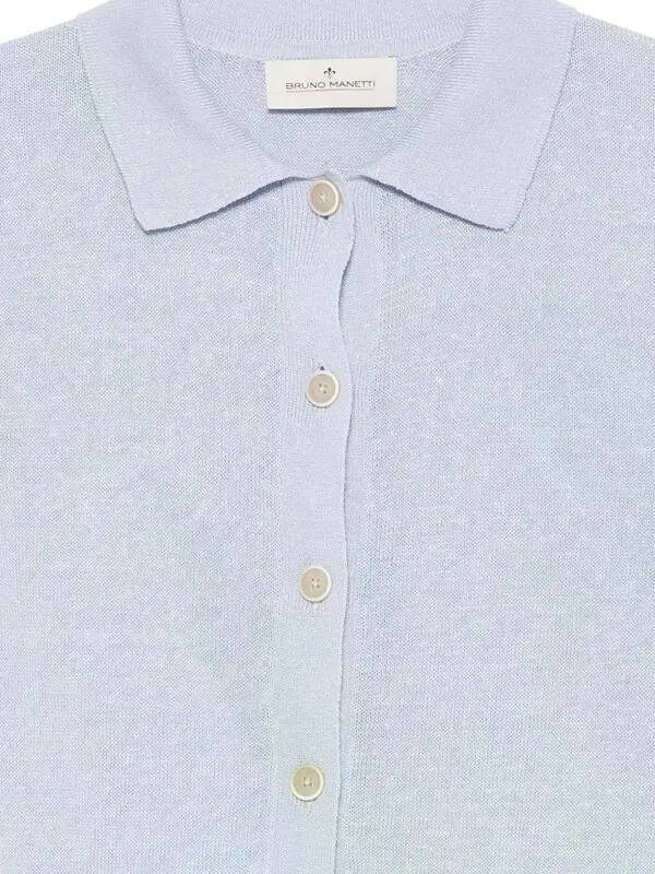 Bruno Manetti Knitted Polo Collar Cardigan