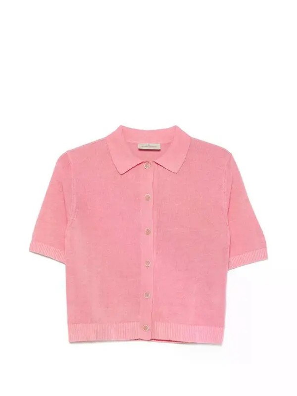 Bruno Manetti Short-sleeve Button-up Cardigan - Pink
