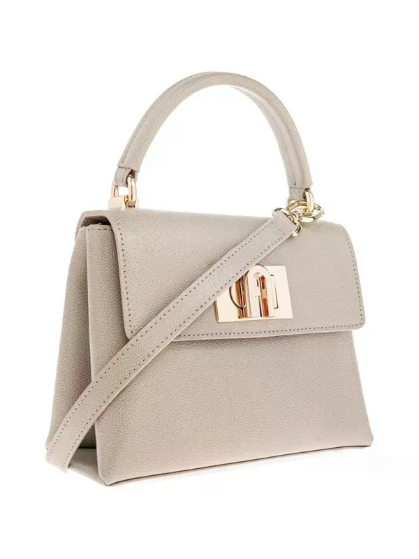 Furla 1927 Mini Logo Plaque Leather Tote Bag