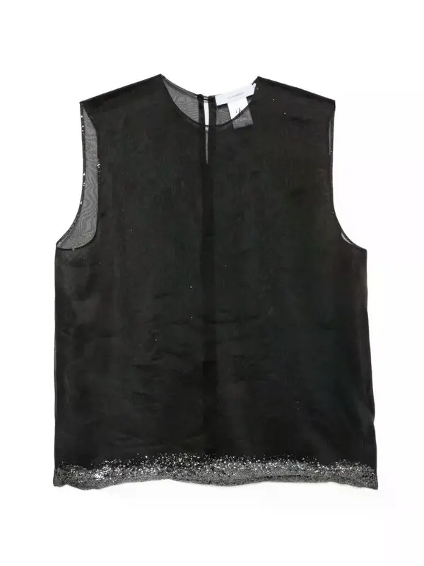 JULIE KEGELS Sequin Embellished Sleeveless Top - Black