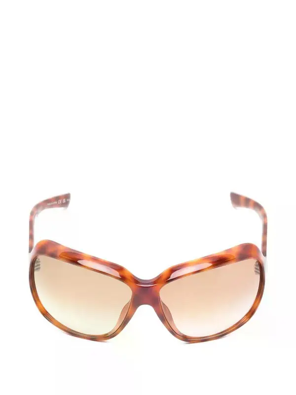 Gucci Tortoiseshell-effect Geometric-frame Sunglasses - Brown