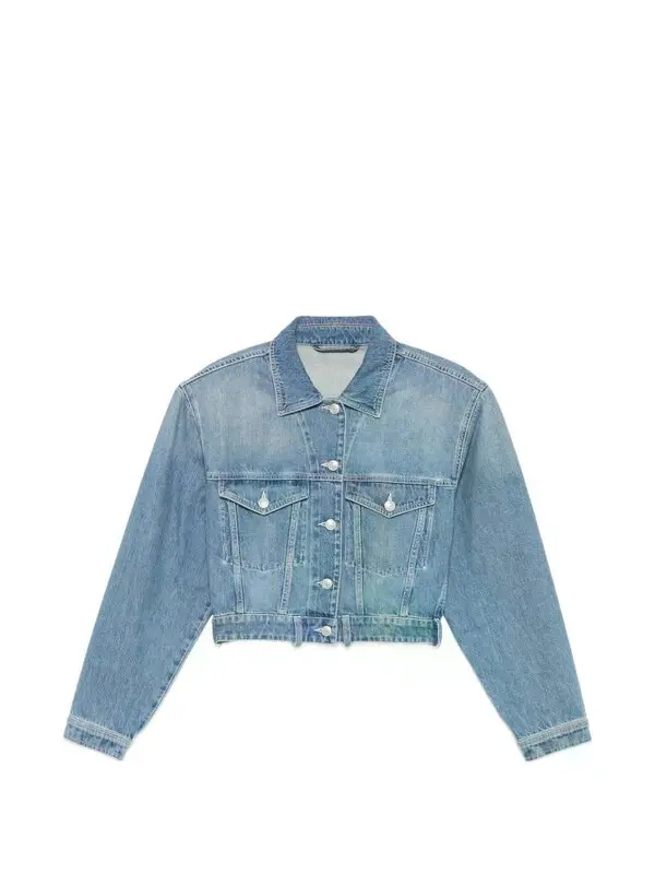 JULIE KEGELS Cropped Denim Jacket - Blue