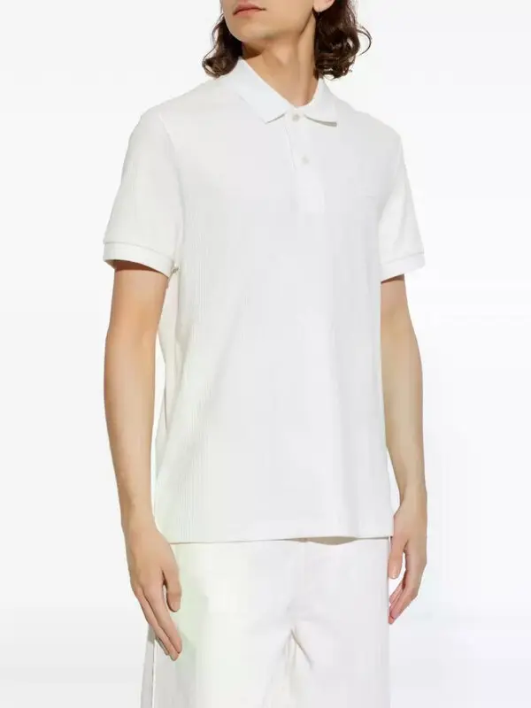 Lacoste Ribbed-knit Logo-patch Polo Shirt