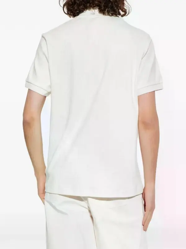 Lacoste Ribbed-knit Logo-patch Polo Shirt