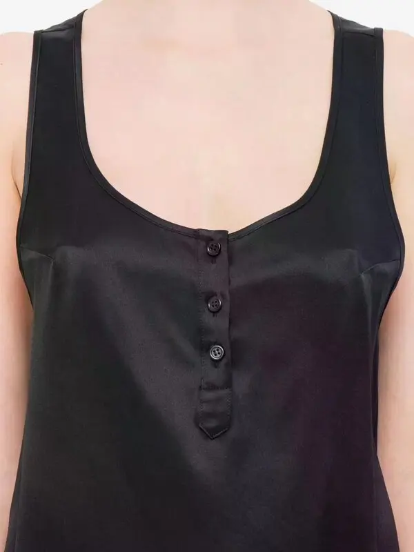 MEDEEA Racerback Top With Button Placket