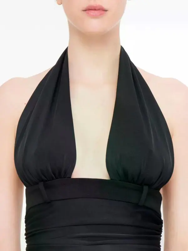MEDEEA Ruched Halterneck Midi Dress