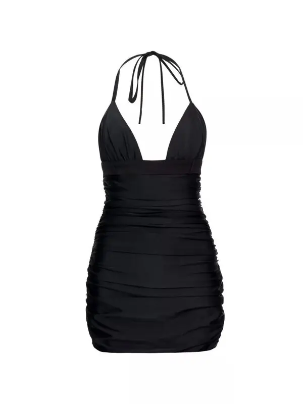 MEDEEA Ruched Halterneck Mini Dress