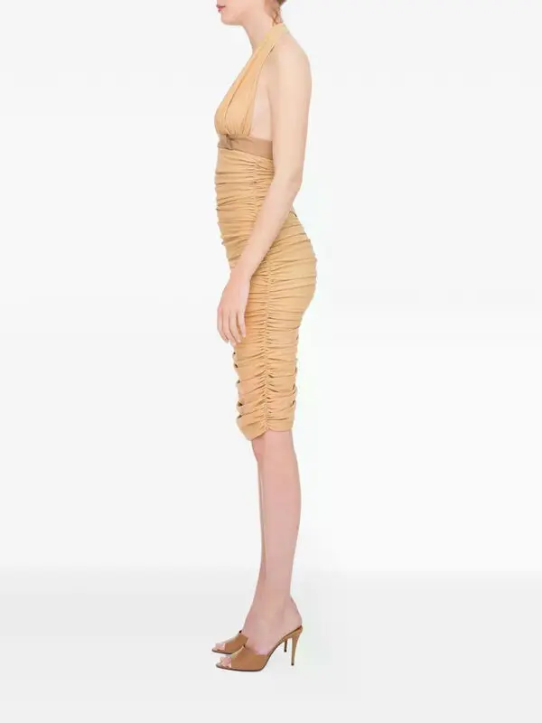 MEDEEA Ruched Halterneck Midi Dress