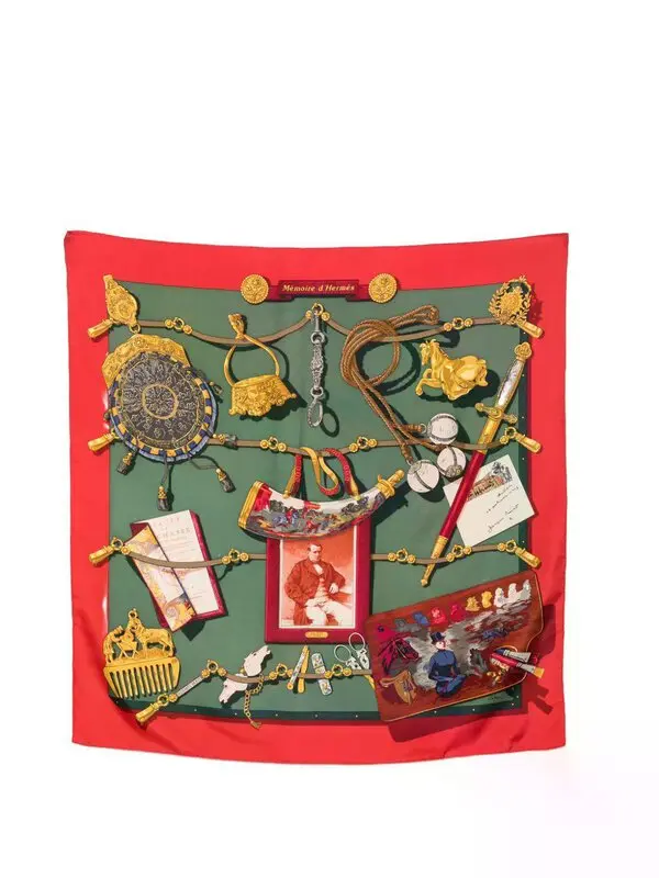 Hermès 2010s Mémoire D' Scarf - Green