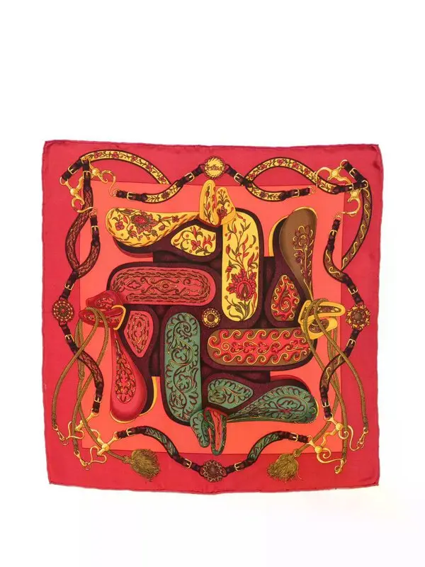 Hermès Silk Handkerchief With Equestrian Motif