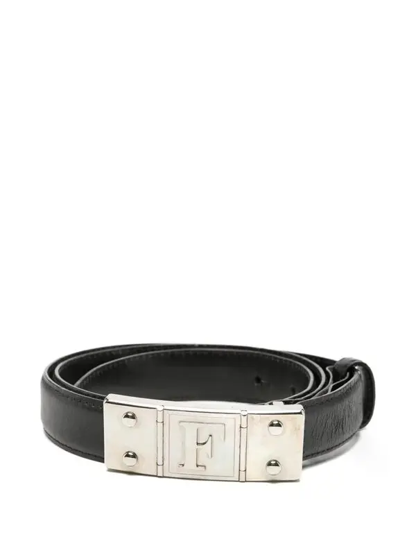 Gianfranco Ferre Logo Plaque Leather Belt