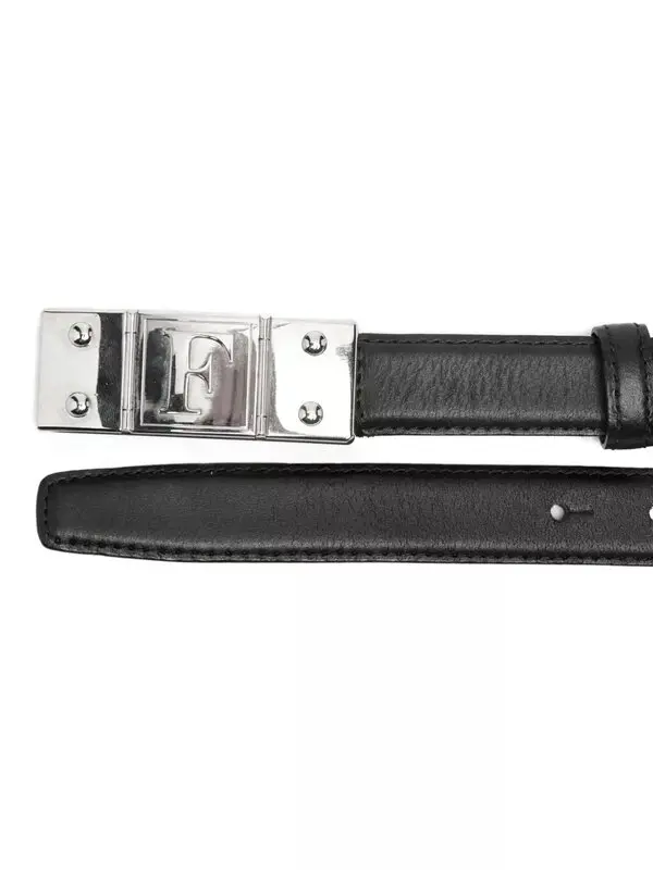 Gianfranco Ferre Logo Plaque Leather Belt