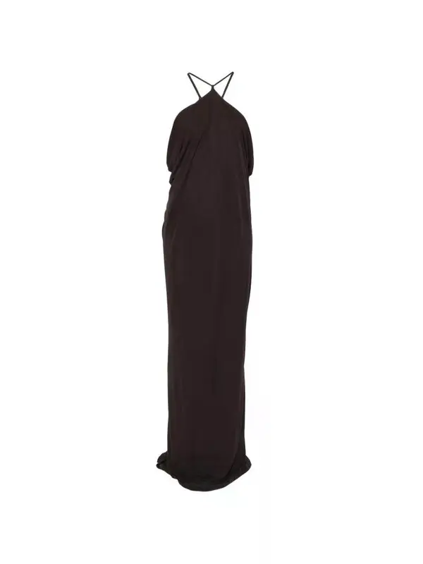 Alberta Ferretti Halterneck Draped Maxi Dress