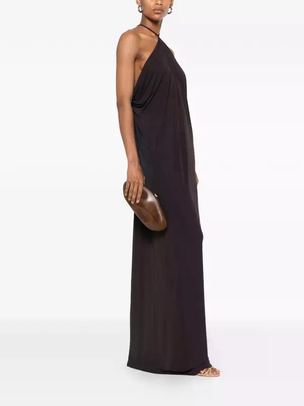 Alberta Ferretti Halterneck Draped Maxi Dress