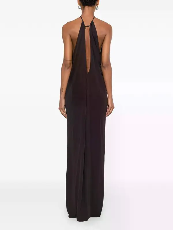 Alberta Ferretti Halterneck Draped Maxi Dress