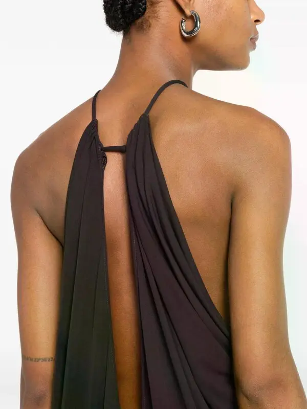 Alberta Ferretti Halterneck Draped Maxi Dress