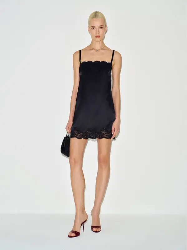 REFORMATION Emma-rose Silk Mini Dress - Black