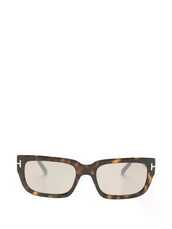 TOM FORD Ezra Rectangle Frame Sunglasses - Brown