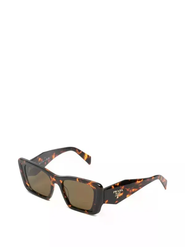 Prada Tortoiseshell Effect Square Frame Sunglasses - Brown