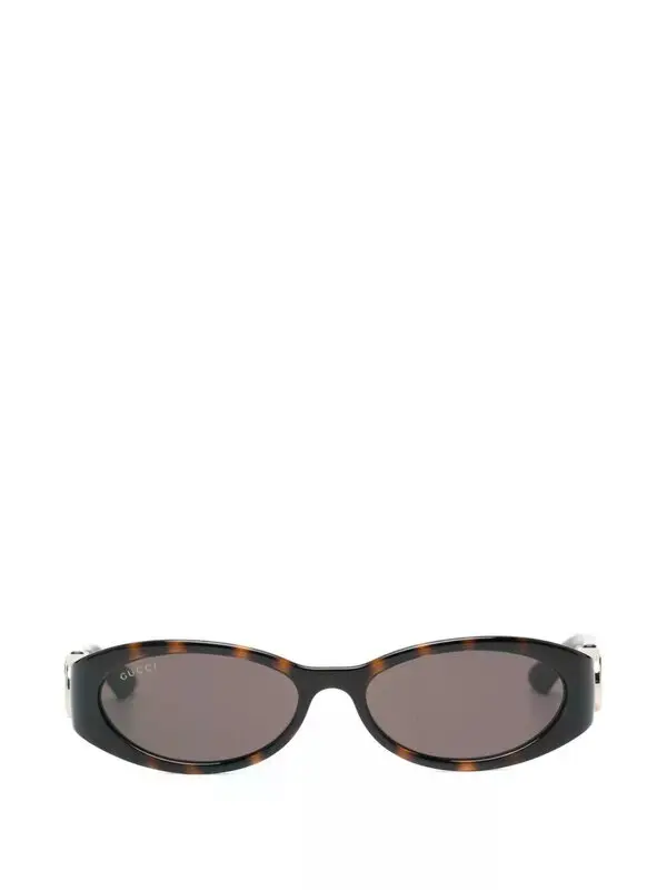 Gucci Interlocking G Oval Sunglasses - Brown