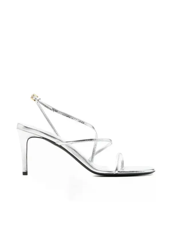 Khaite Metallic-effect Strappy Sandals - Silver