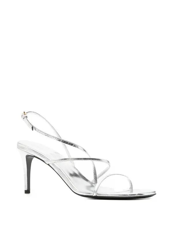 Khaite Metallic-effect Strappy Sandals - Silver