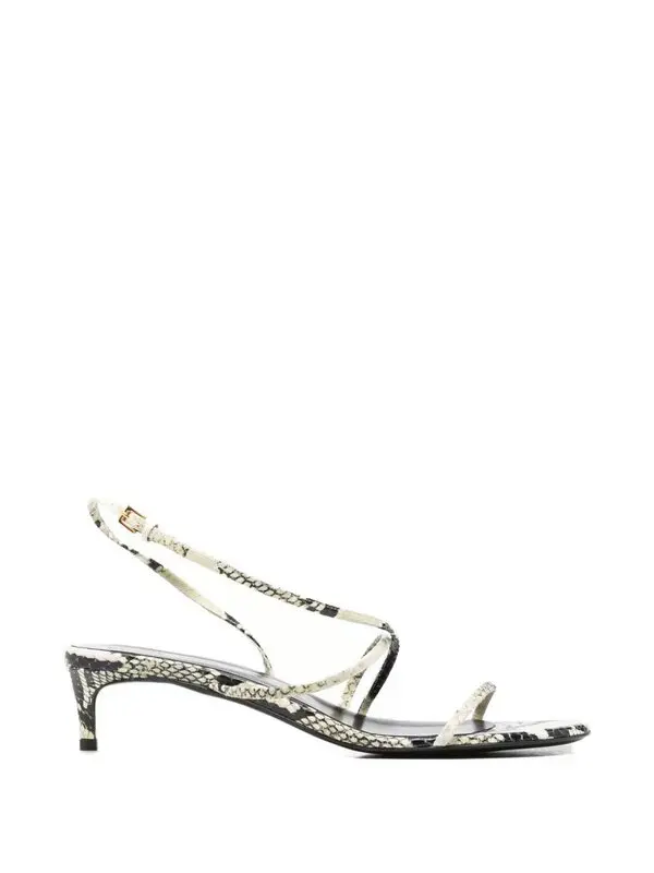 Khaite Loop Snakeskin-print Strappy Sandals
