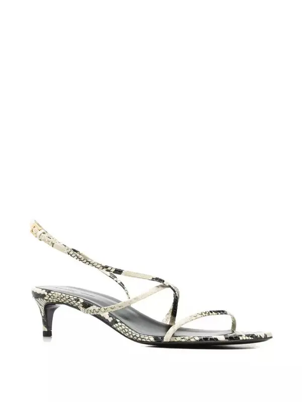 Khaite Loop Snakeskin-print Strappy Sandals