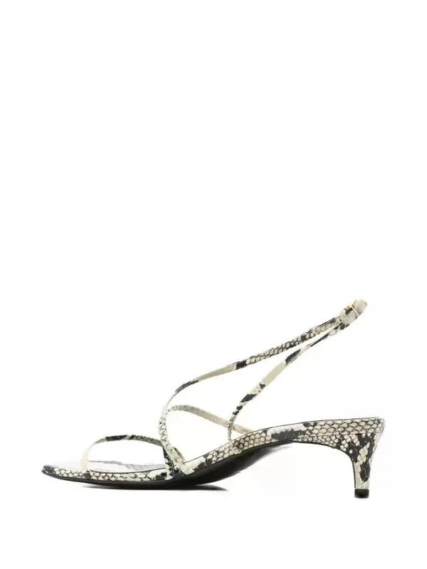 Khaite Loop Snakeskin-print Strappy Sandals