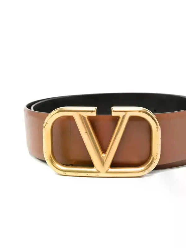 Valentino Garavani Vlogo Signature Buckle Belt - Brown