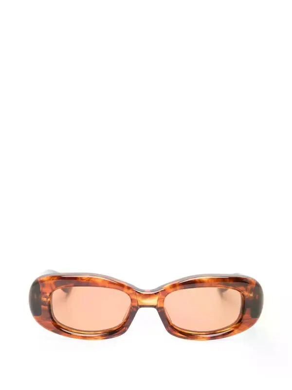 JACQUES MARIE MAGE Ann Oval Sunglasses - Brown