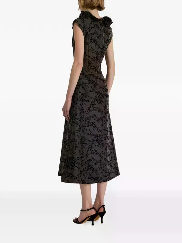 Alberta Ferretti Ruffled Floral Midi Dress