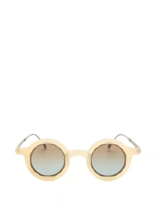 RIGARDS Cream Round Frame Sunglasses - Neutrals