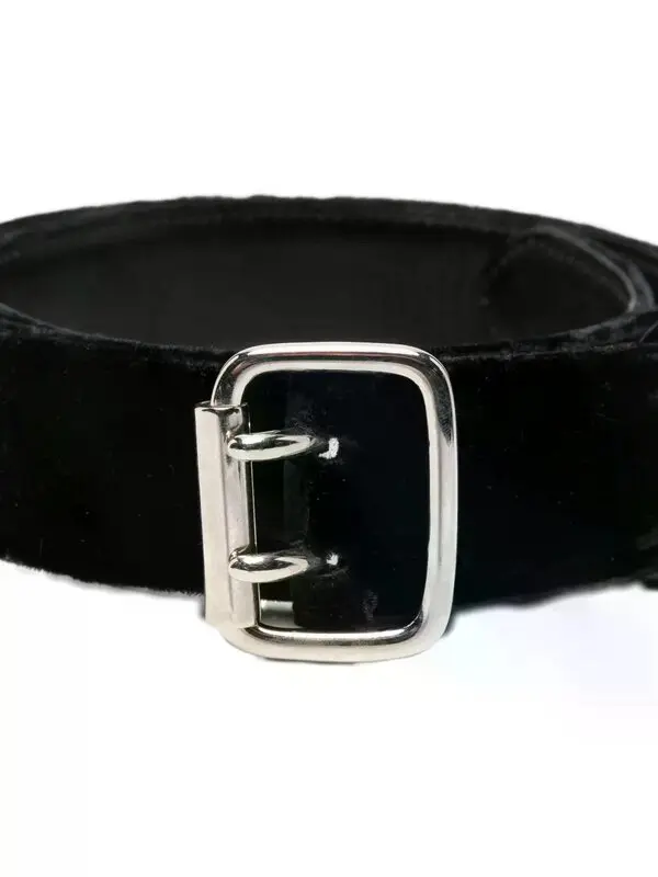 Gianfranco Ferre Velvet Double-prong Belt - Black