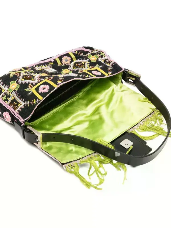 Fendi Beaded-embellished Shoulder Bag - Black