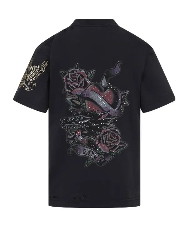 Balenciaga Rose Printed Short-sleeved T-shirt