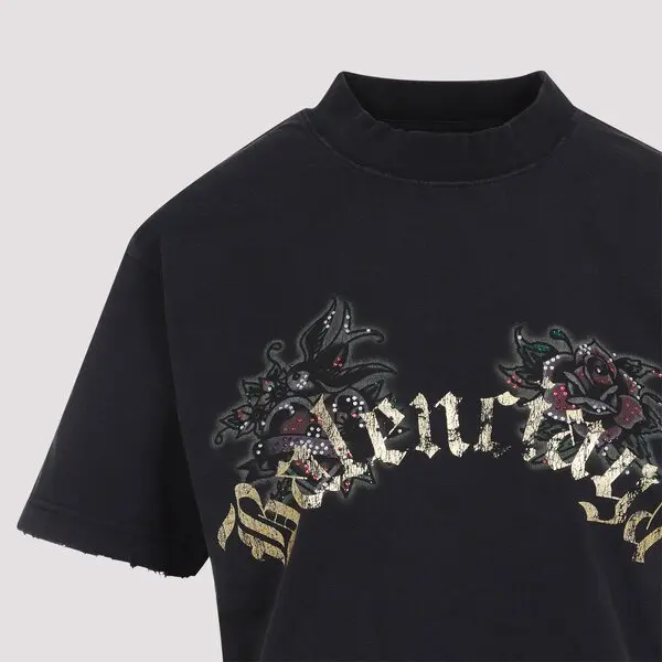 Balenciaga Rose Printed Short-sleeved T-shirt