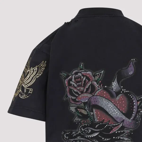 Balenciaga Rose Printed Short-sleeved T-shirt