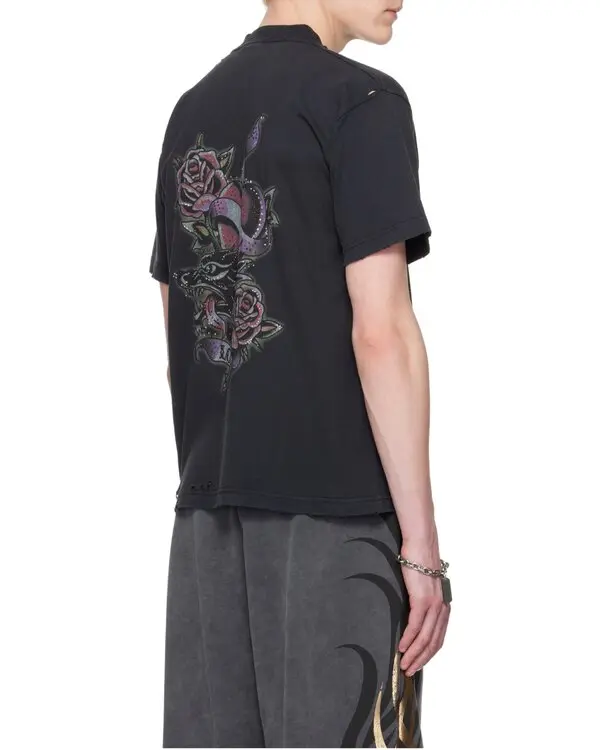 Balenciaga Rose Printed Short-sleeved T-shirt