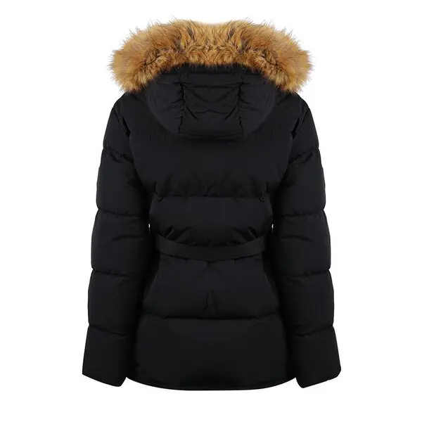 Burberry Funnel Neck Zip-up Puffer Coat With Drawcord Waist And Hood