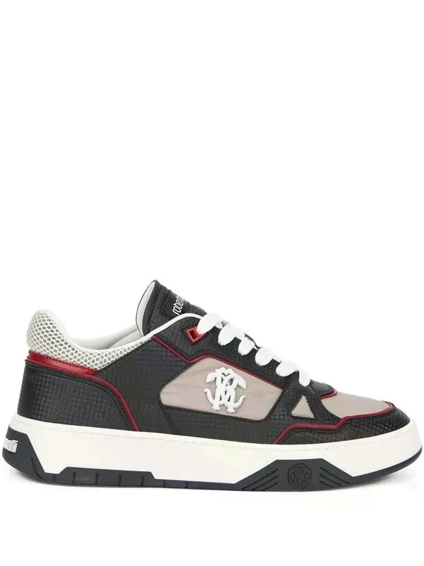 Roberto Cavalli Panelled Lace-up Sneakers - Black