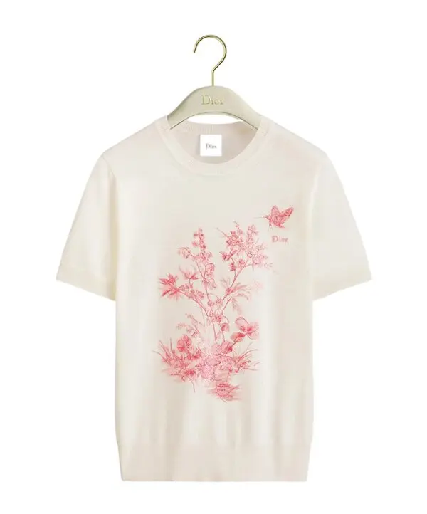Dior Embroidered Short-sleeved Sweater