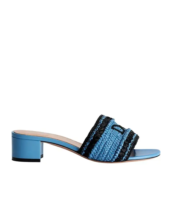 Dior Woven Heeled Slides