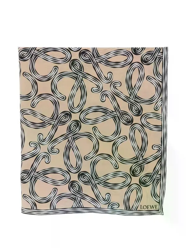 Loewe X Paula's Ibiza Anagram-print Scarf - Neutrals
