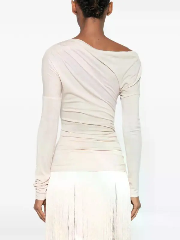 Elisabetta Franchi Asymmetrical Draped Long Sleeve Top