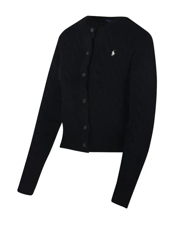 Polo Ralph Lauren Cable-knit Wool Cardigan - Black