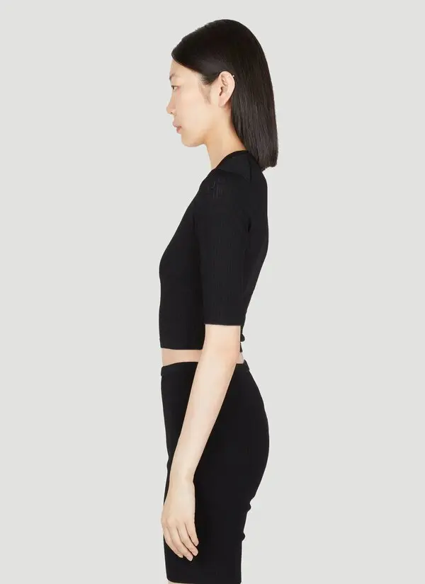 Rabanne Monogram Patterned Cropped Knitted Top