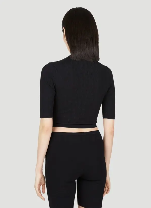 Rabanne Monogram Patterned Cropped Knitted Top